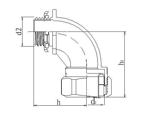 Angle Type 90 Degree Flex Conduit Connector , Liquid Tight Flex Conduit ...