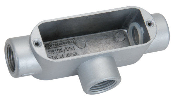 Grey Color Threaded Rigid Conduit Body Type T Conduit Body Corrosion ...