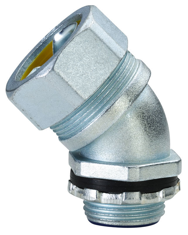 Polished Flexible Conduit Fittings Plum Type Conduit 45 Degree Connector